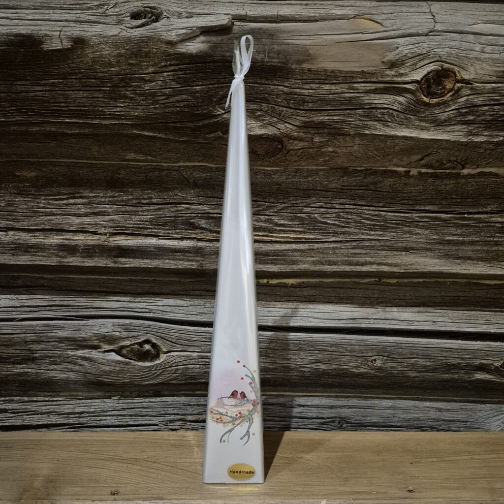 Pyramidelys hvit dompapp 35cm