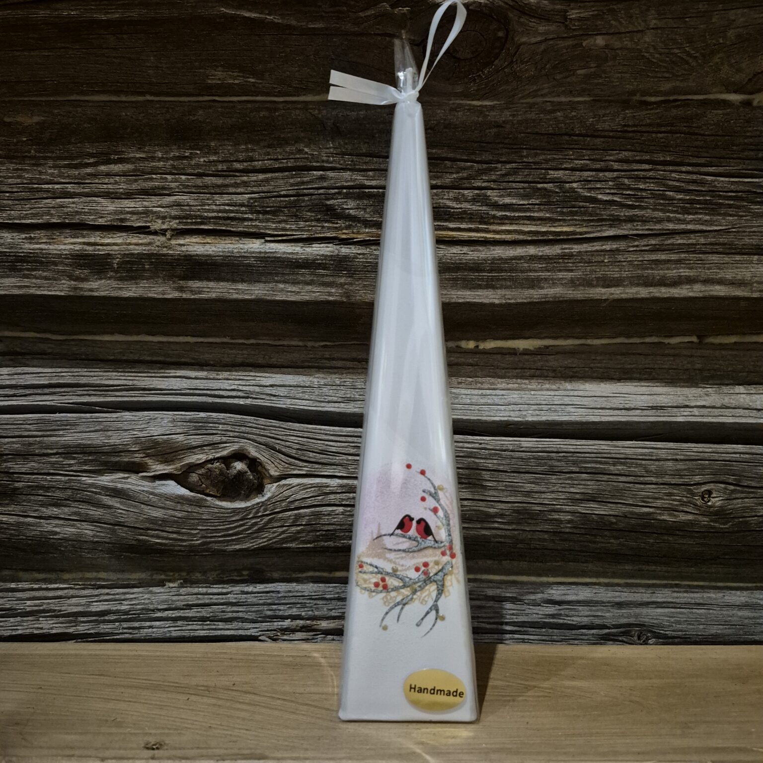 Pyramidelys hvit dompapp 25cm