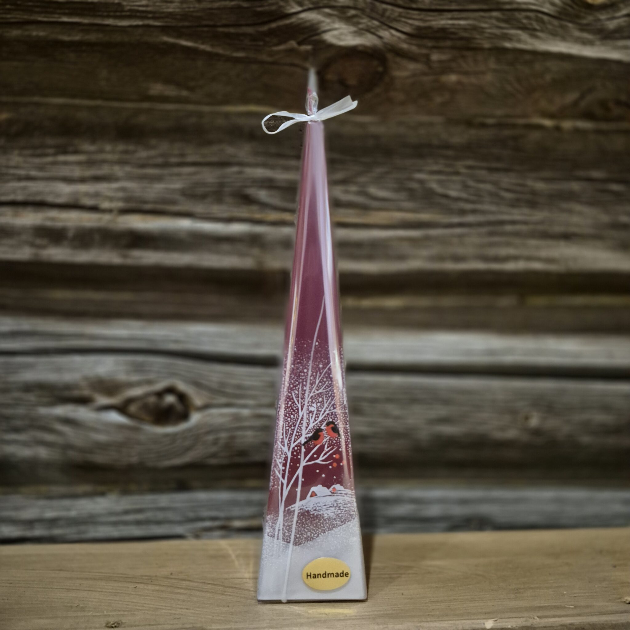 Pyramidelys rødt dompapp 25cm